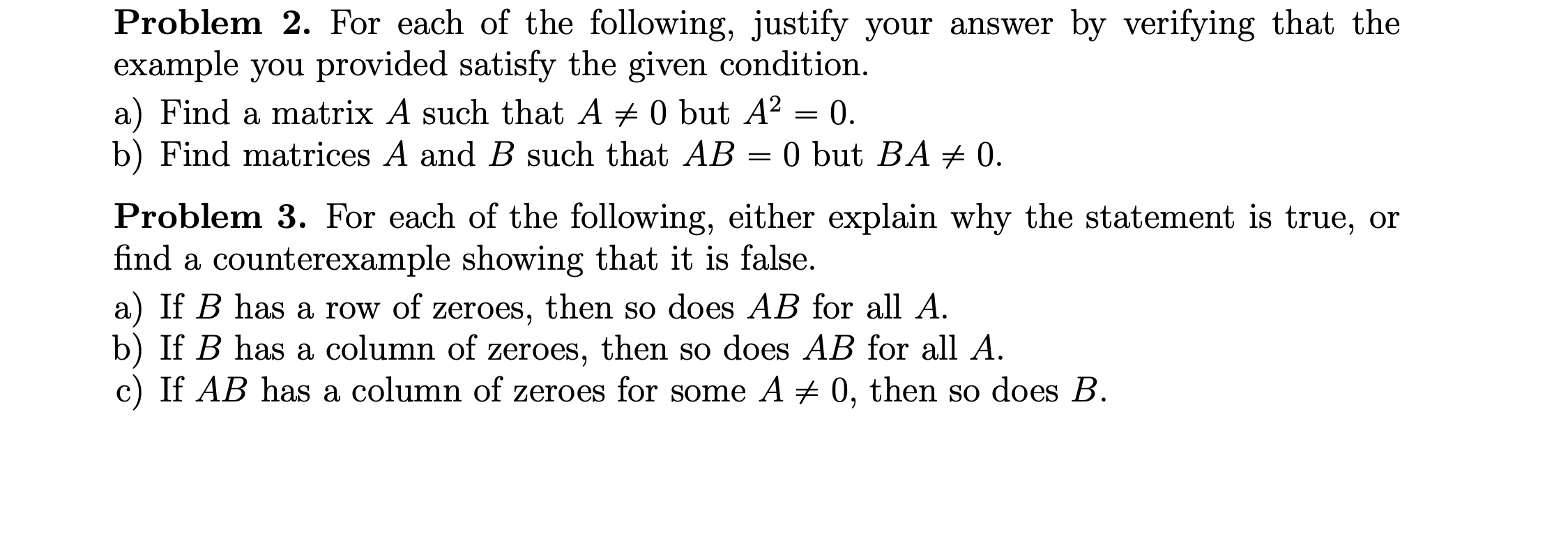 Solved Problem 2. For each of the following, justify your | Chegg.com