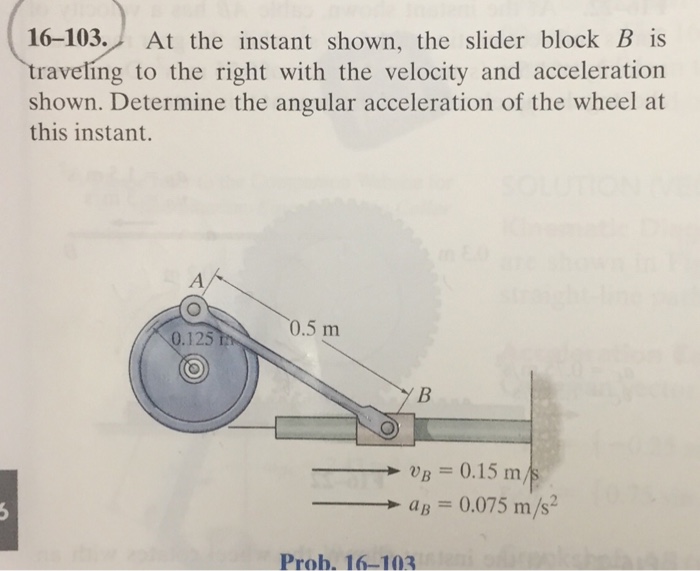 Solved At the instant shown, the slider block B is raveling | Chegg.com