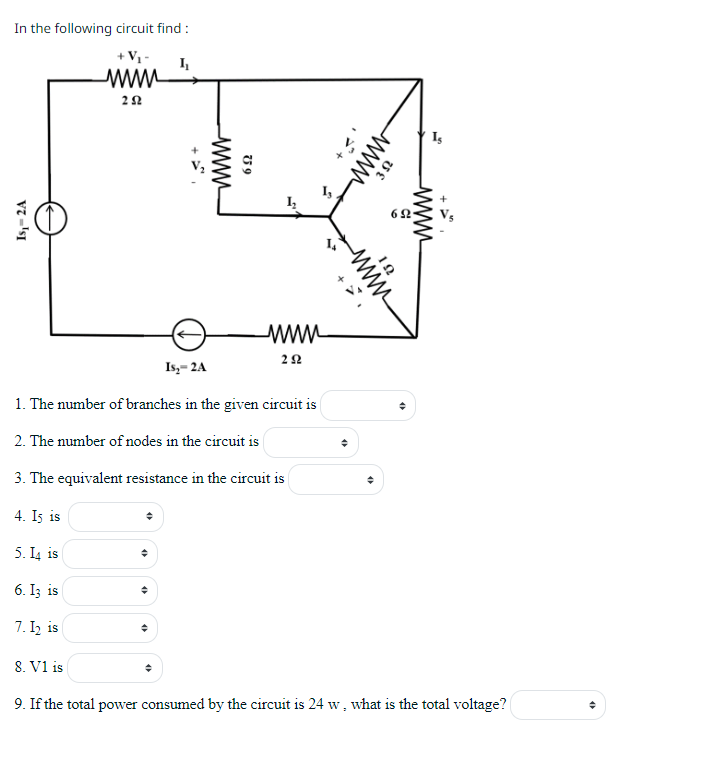 Solved In the following circuit find :n2-mThe number of | Chegg.com