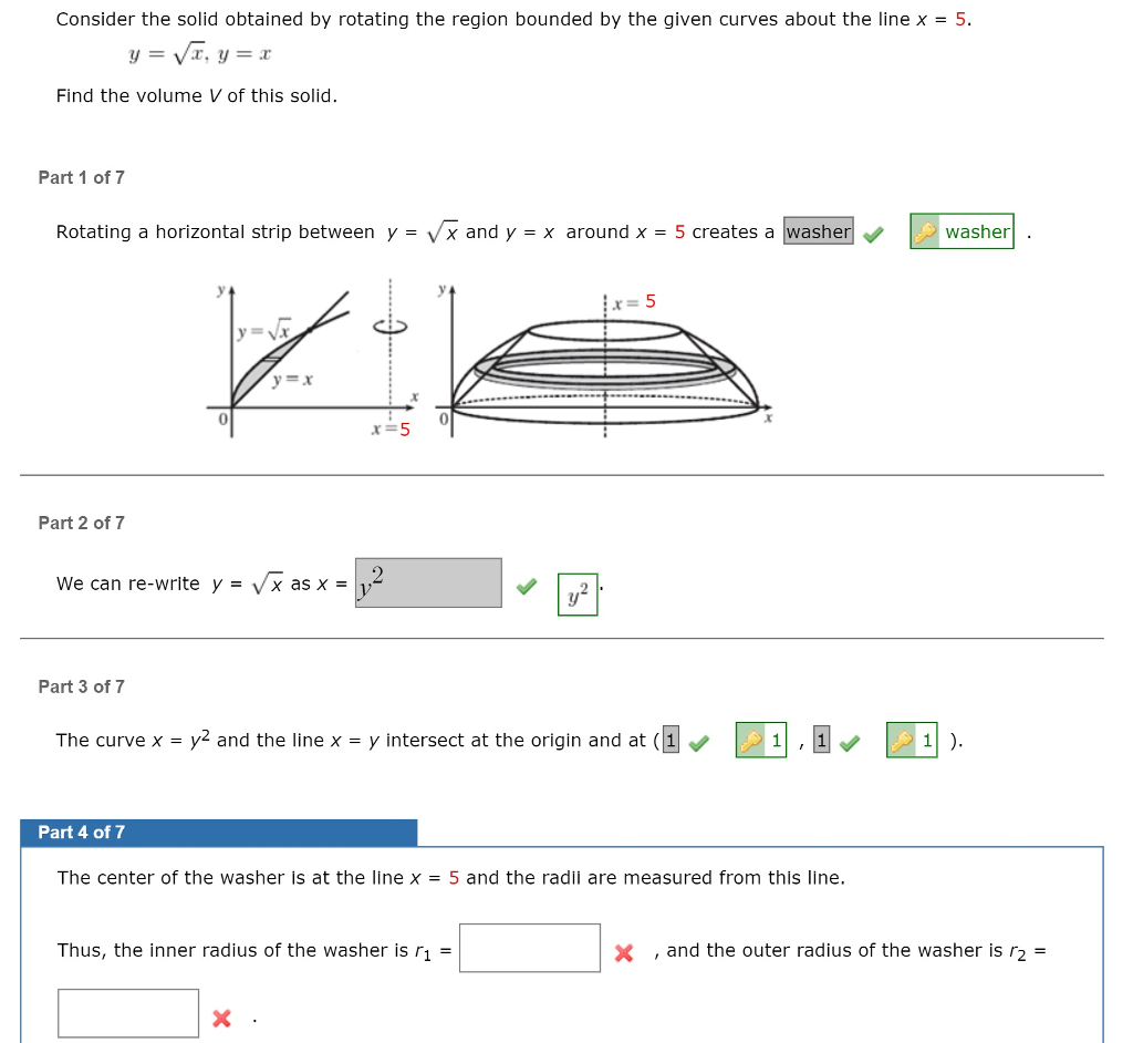 Solved Consider The Solid Obtained By Rotating The Region