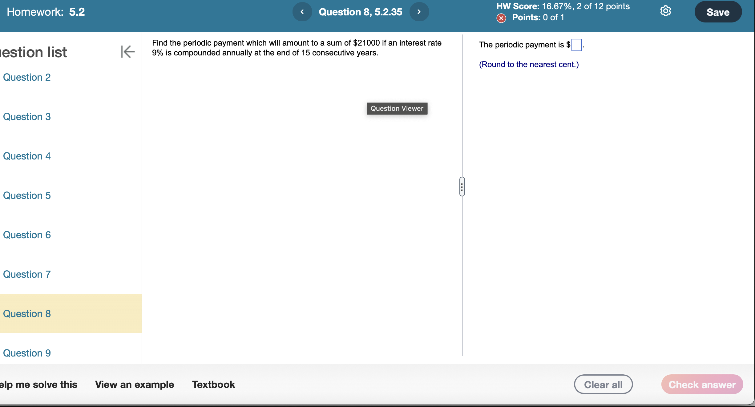 Solved estion listFind the periodic payment which will | Chegg.com