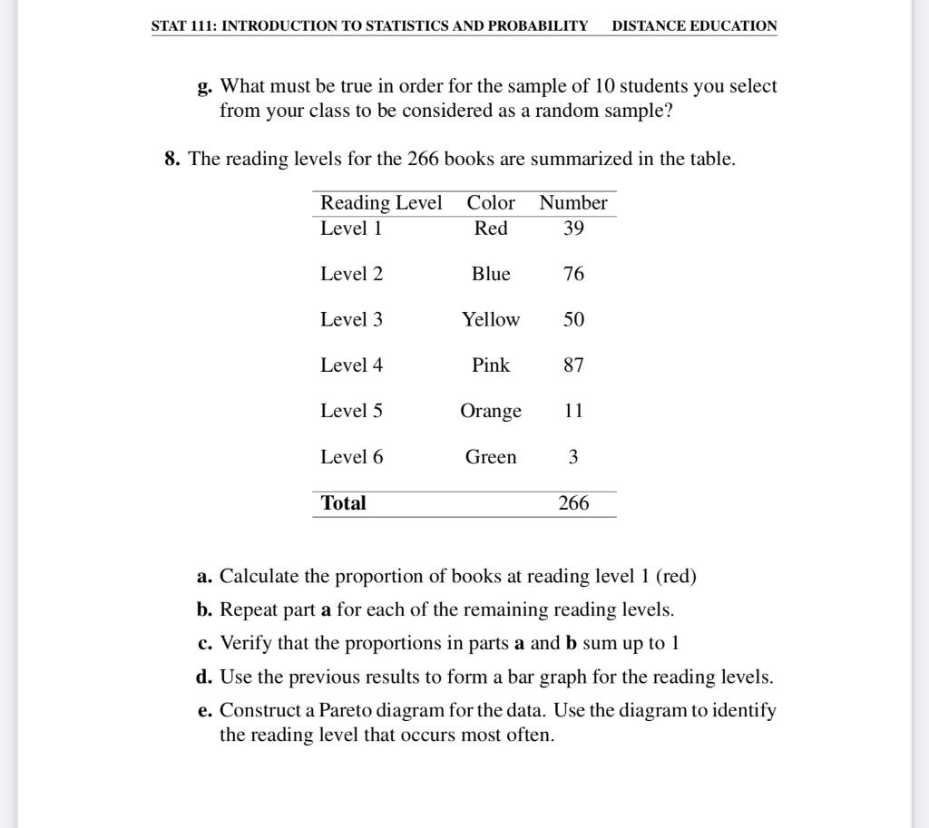 Solved STAT 111: INTRODUCTION TO STATISTICS AND PROBABILITY | Chegg.com