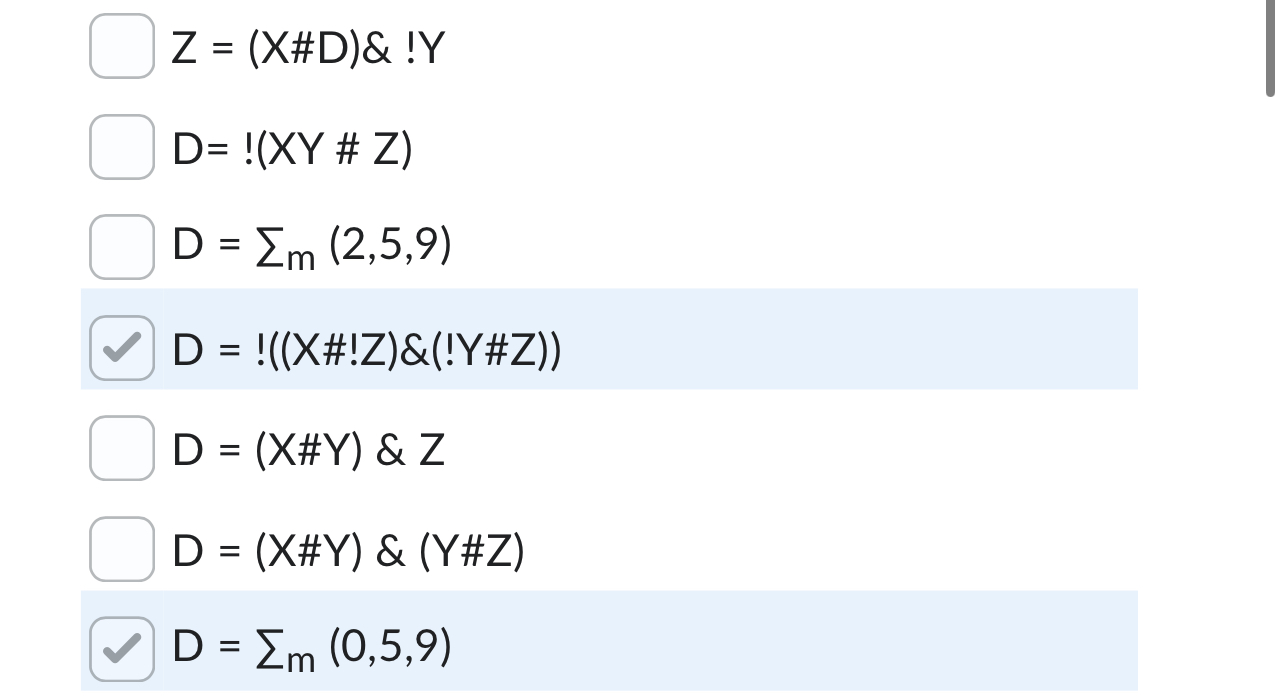 Solved Which of the following functions are represented by | Chegg.com