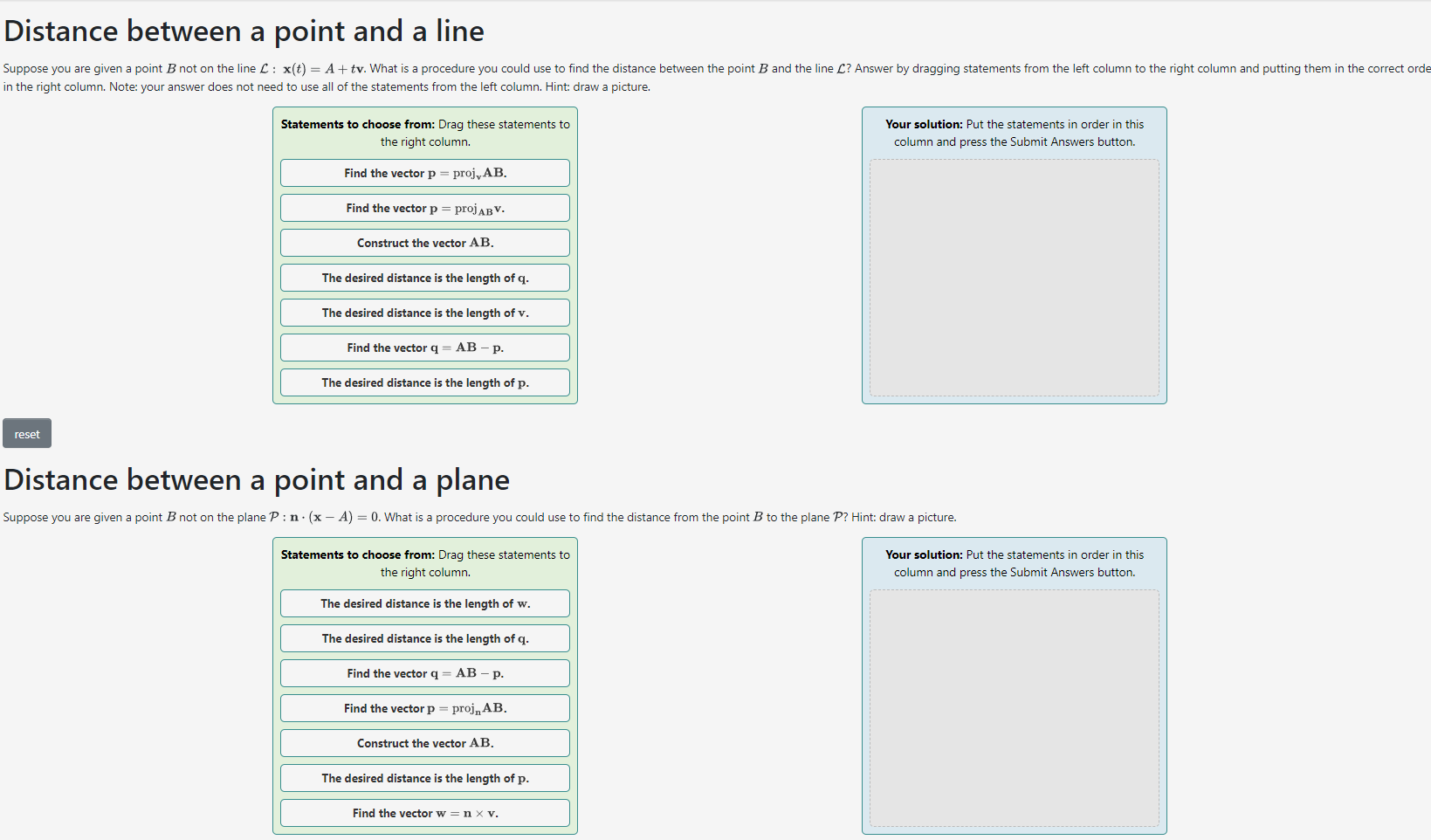 Solved Distance between a point and a linein the right | Chegg.com