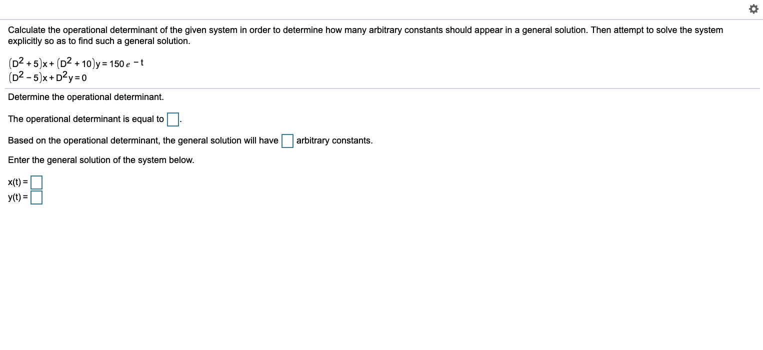 Solved Calculate the operational determinant of the given | Chegg.com