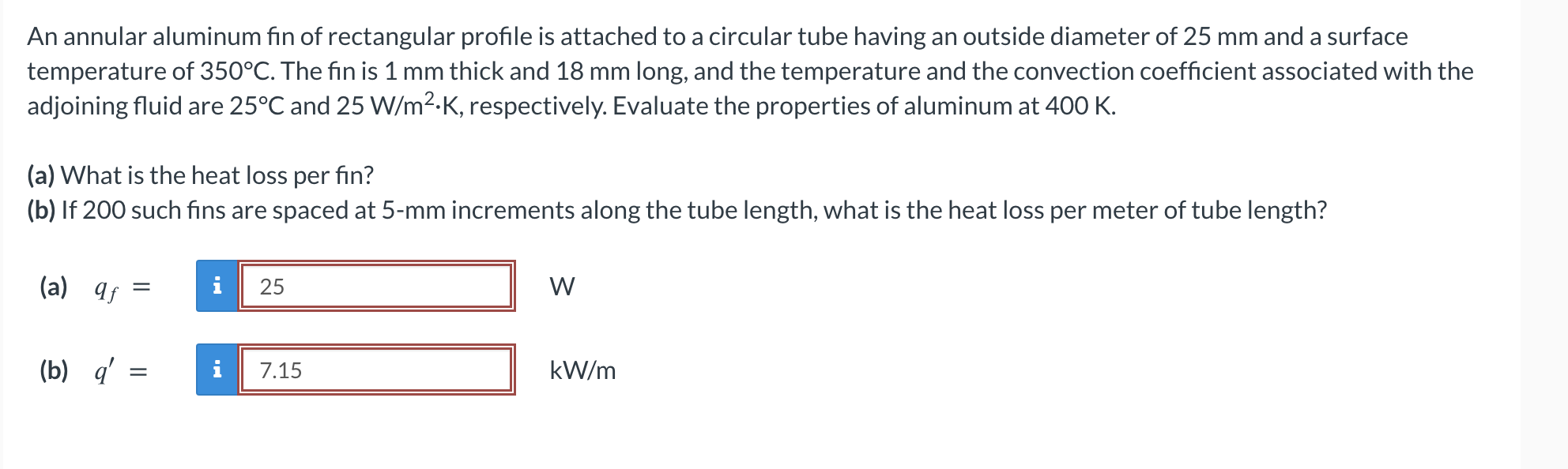 Solved An annular aluminum fin of rectangular profile is | Chegg.com