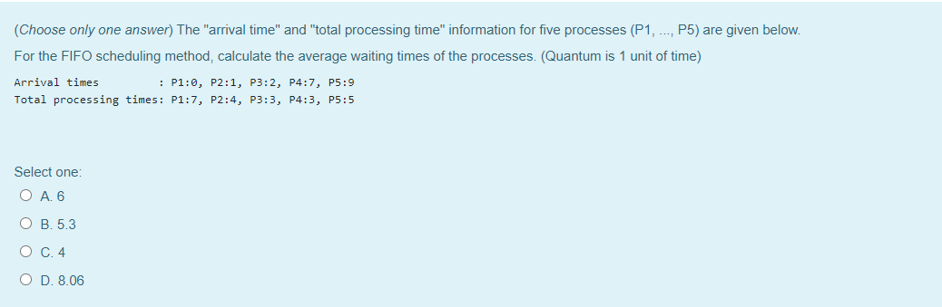 Solved (Choose only one answer) The "arrival time" and | Chegg.com