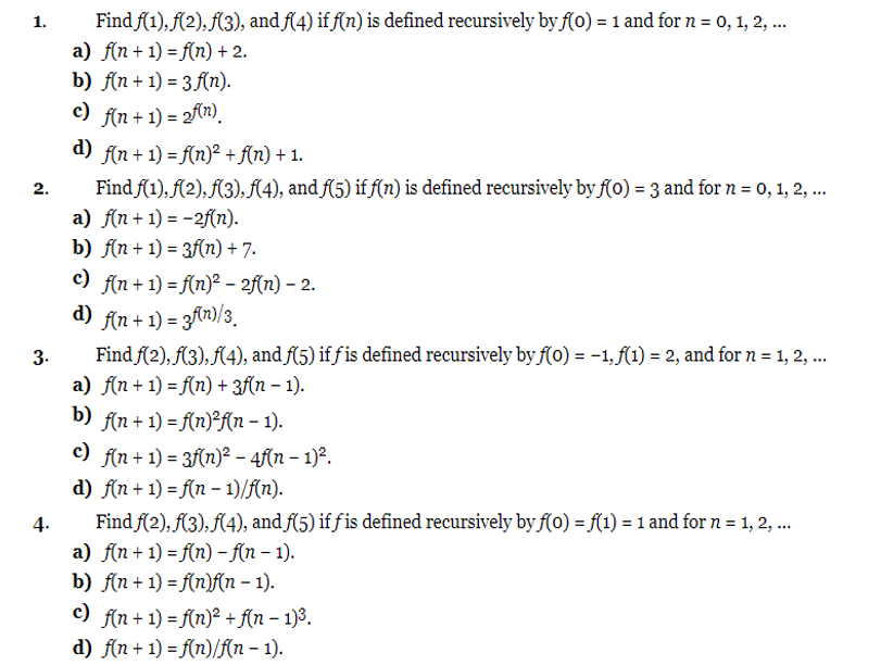 Solved 1 2 Find F 1 F 2 F 3 And F 4 If F n Is Chegg