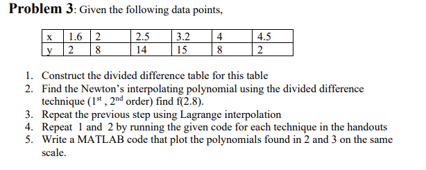 Solved The Above Is The Instructions What I Need Is Matlab 