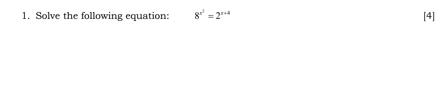 Solved 1. Solve the following equation: 8x2=2x+4 | Chegg.com