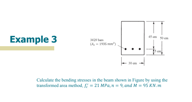 Solved 45 cm 50 cm Example 3 3#29 bars (As = 1935 mm) LE cm | Chegg.com