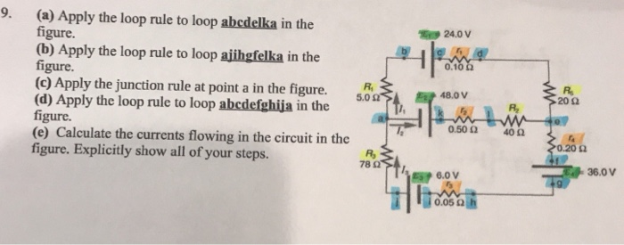 Solved 9. (a) Apply the loop rule to loop abcdelka in the | Chegg.com