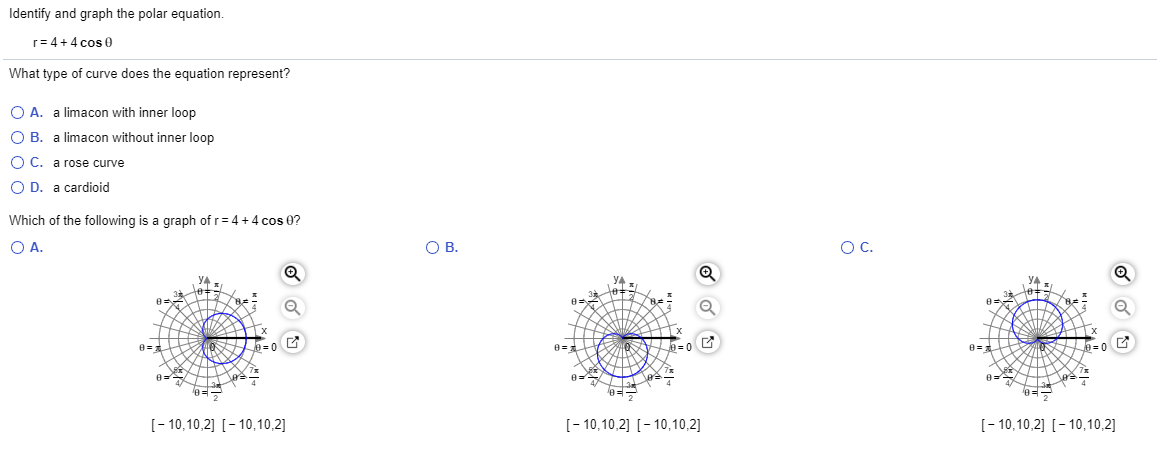 Solved Identify and graph the polar equation. r= 4 + 4 cos | Chegg.com