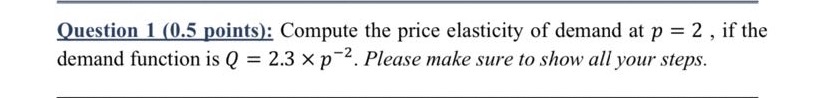 Solved Question 1 ( 0.5 ﻿points): Compute the price | Chegg.com