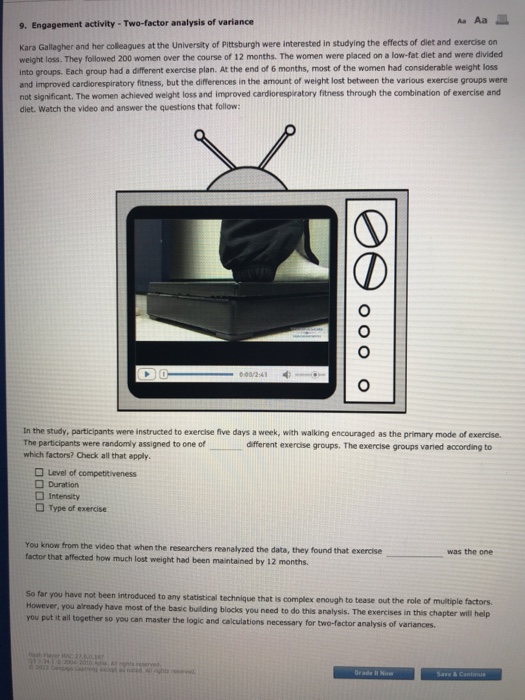 A Aa 9. Engagement activity- Two-factor analysis of | Chegg.com