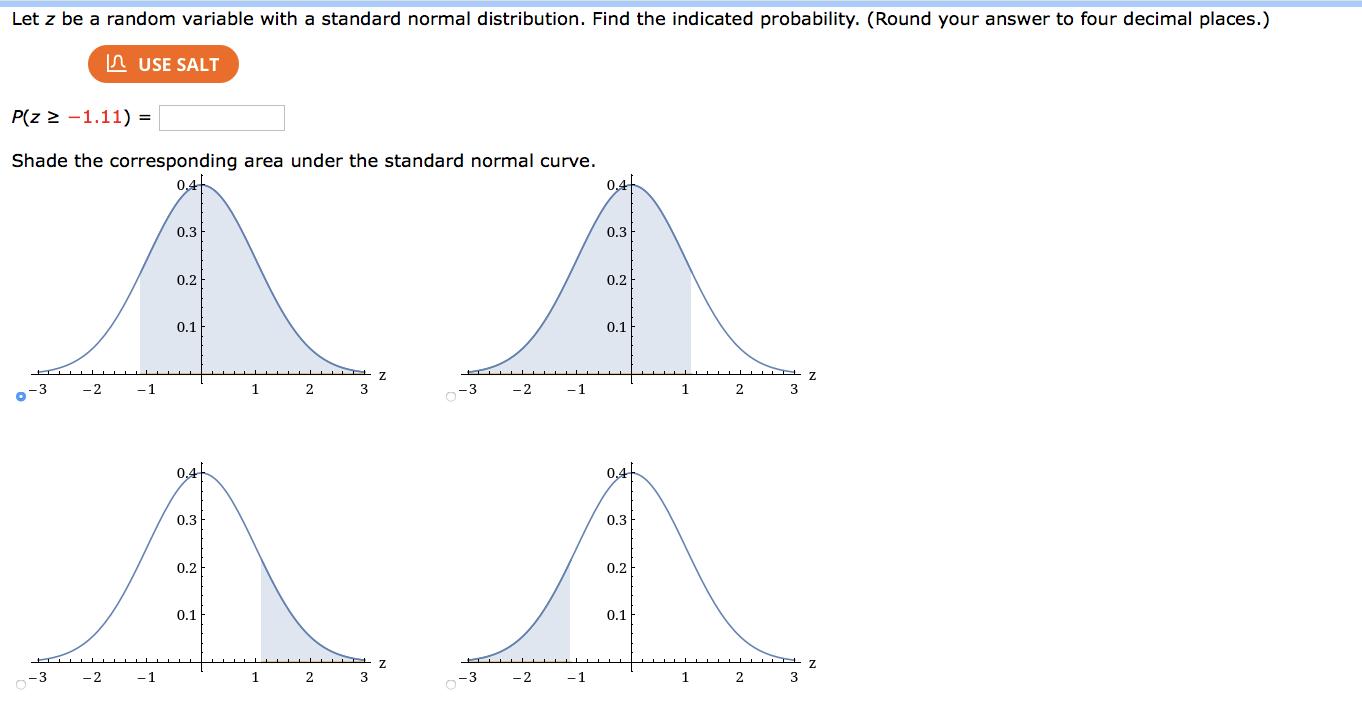 Solved Let z be a random variable with a standard normal | Chegg.com