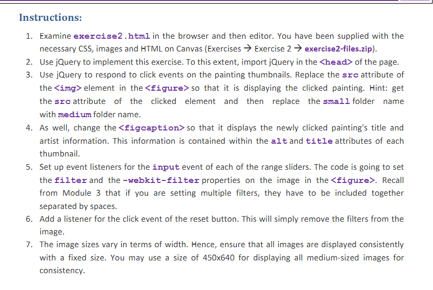 Solved Enhancing Web Interfaces Using Filters In this | Chegg.com