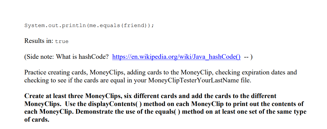 Solved In Eclipse, create a Java project called | Chegg.com