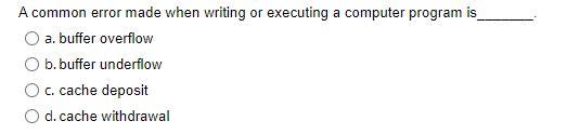 Solved A common error made when writing or executing a | Chegg.com