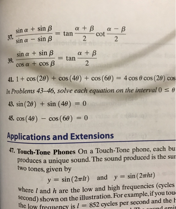 Solved sin alpha + sin beta/sin alpha - sin beta = tan alpha | Chegg.com