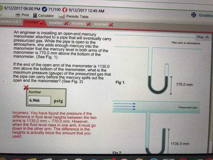 Solved An engineer is installing an open-end mercury | Chegg.com