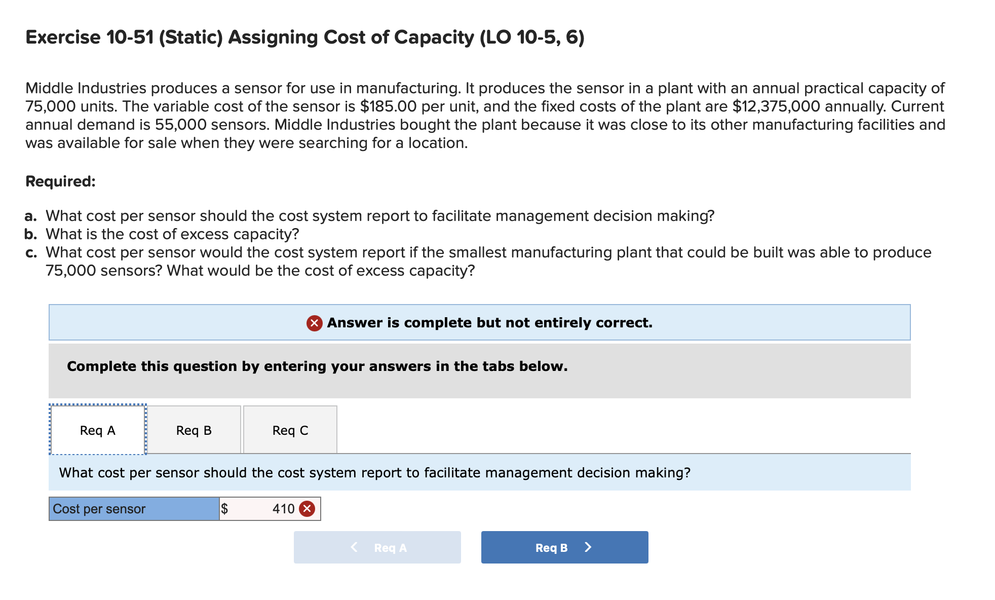 Solved Exercise 10-51 (Static) ﻿Assigning Cost of Capacity | Chegg.com