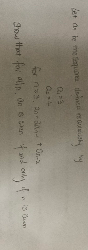 Solved Let an be the sequence defined recursively by a=3 A2 | Chegg.com
