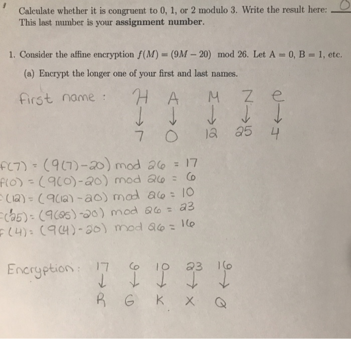 Solved Calculate whether it is congruent to 0, 1, or 2 | Chegg.com