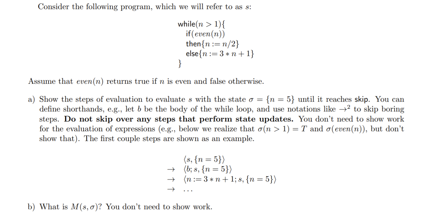 Solved Consider the following program, which we will refer | Chegg.com