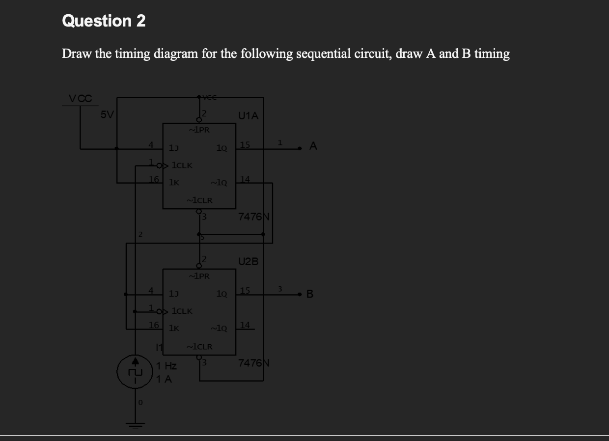 Solved Draw the timing diagram for the following sequential | Chegg.com