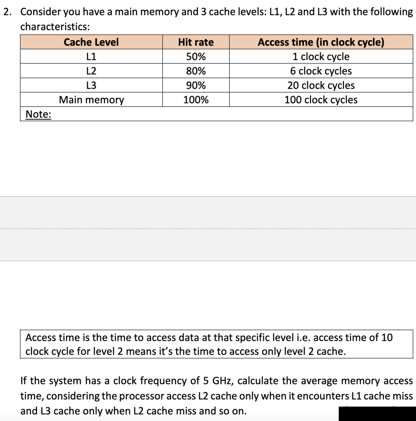 Solved Consider you have a main memory and 3 cache levels: | Chegg.com