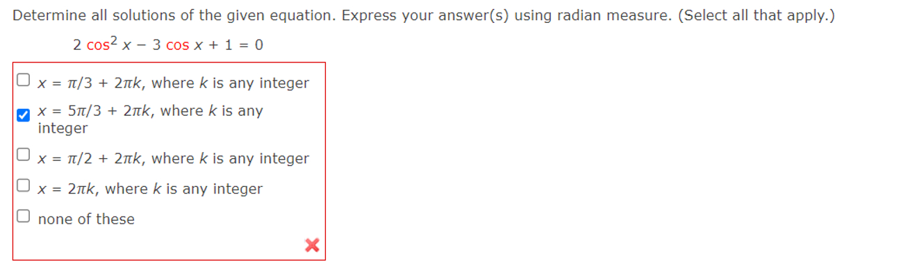 Solved Determine all solutions of the given equation. | Chegg.com