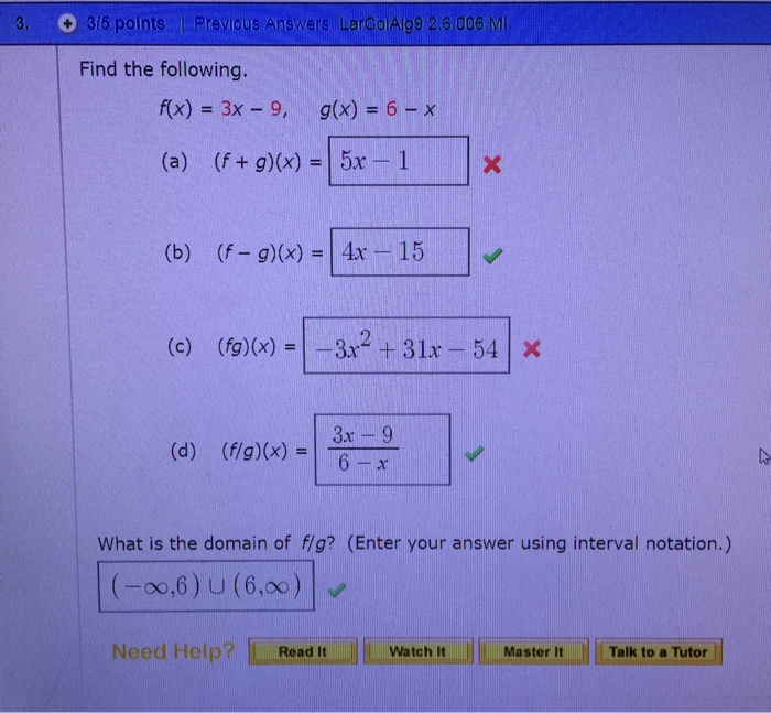 Solved 3 315 Points Previous Answers Larcolalg9 26 006 Mi