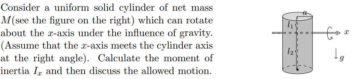 Solved Consider a uniform solid cylinder of net mass M (see | Chegg.com