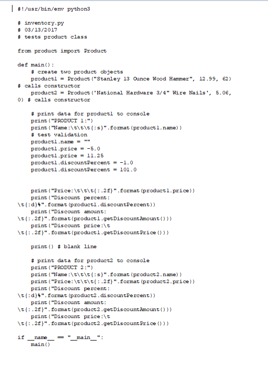 Solved Use the Product UML class diagram included below to | Chegg.com