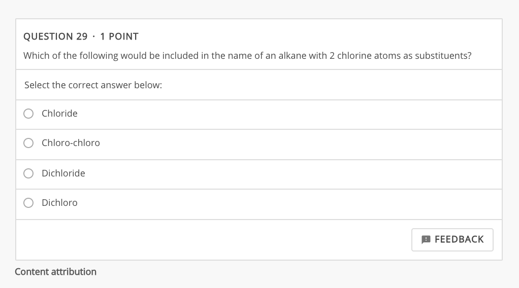 Solved QUESTION 29 · 1 POINT Which of the following would be | Chegg.com