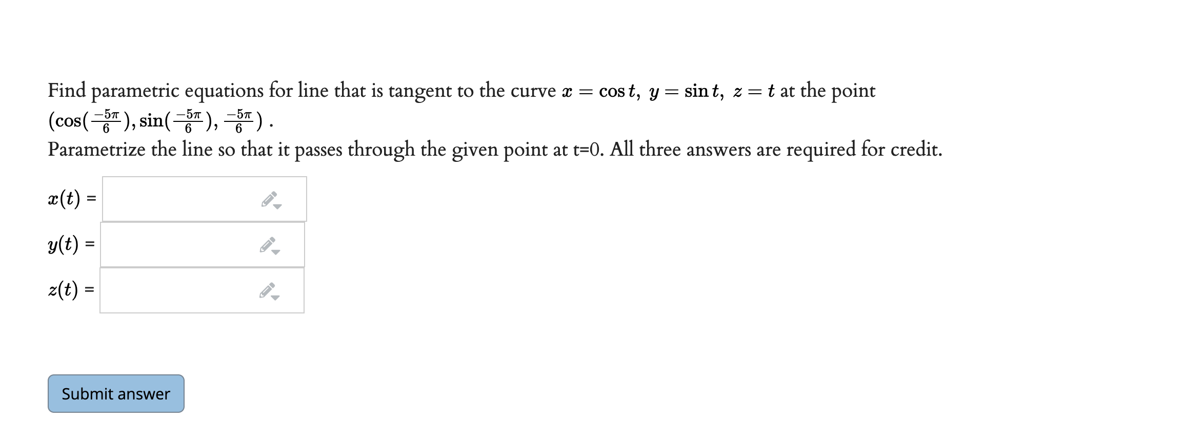 Solved Evaluate the limit: r(t + h) - r(t) lim h for r(t) = | Chegg.com