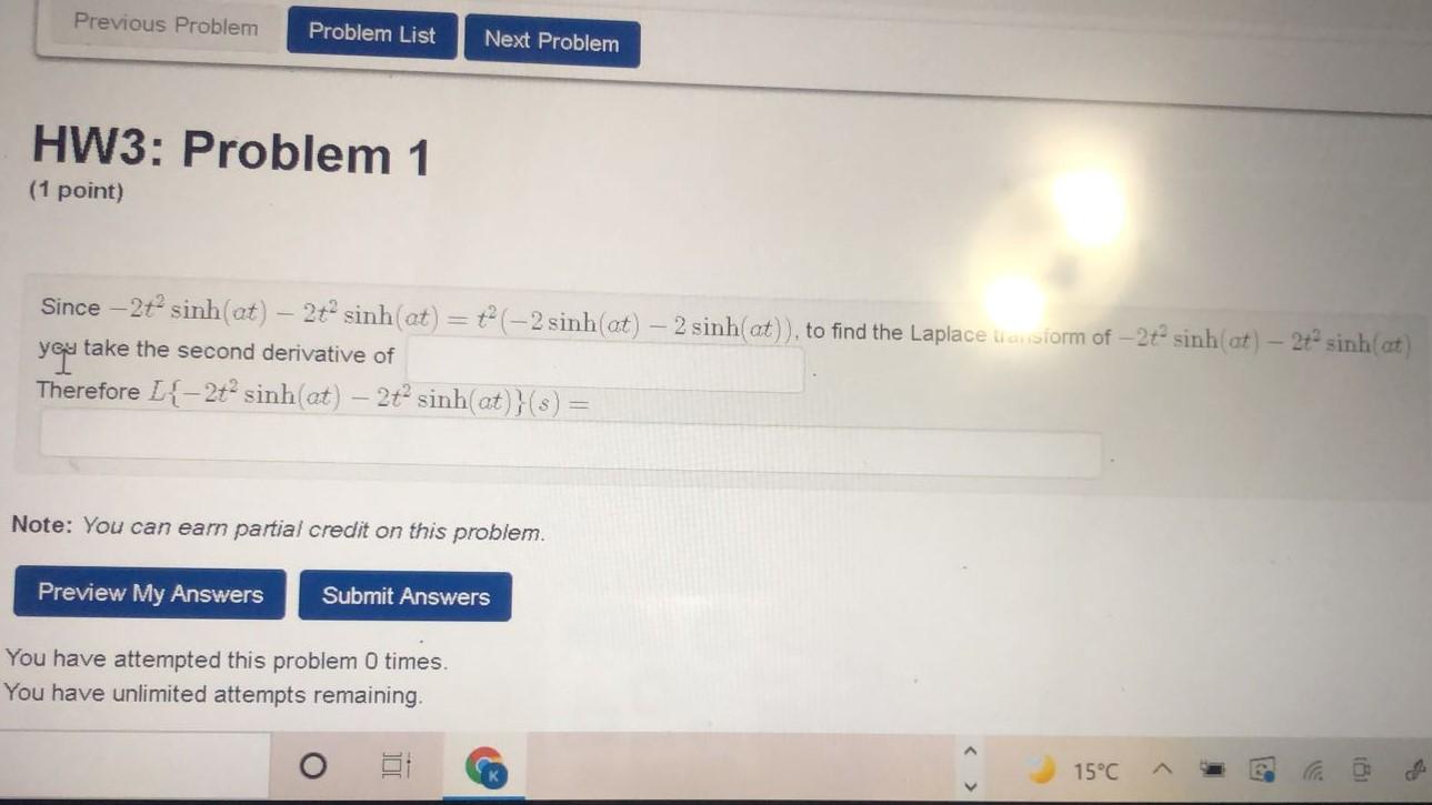 Solved Previous Problem Problem List Next Problem HW3: | Chegg.com