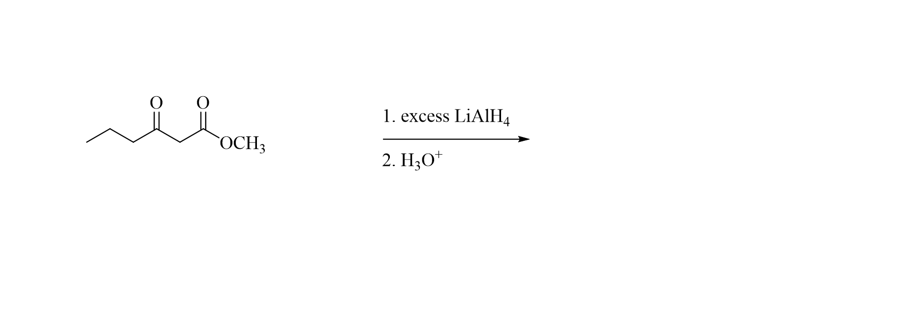 Solved 1. excess LiAlH4 OCH 2. H20 | Chegg.com