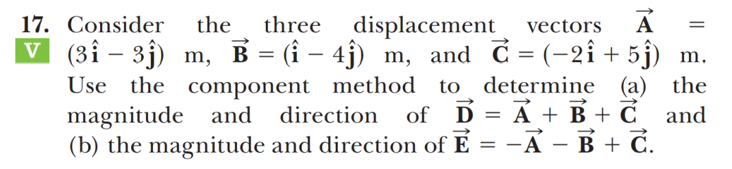 Solved Consider the three displacement vectors | Chegg.com
