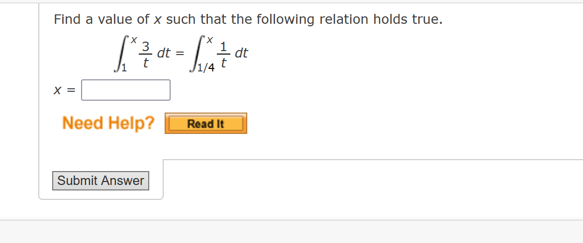 Solved Find a value of x such that the following relation | Chegg.com