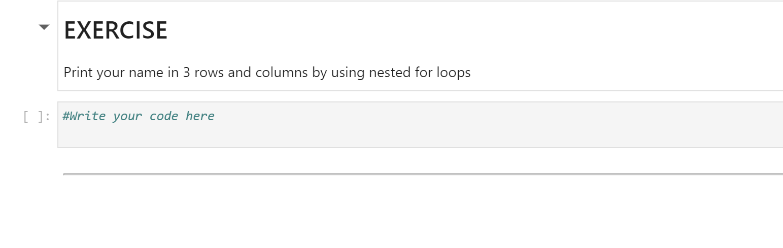 Solved EXERCISE Print your name in 3 rows and columns by | Chegg.com