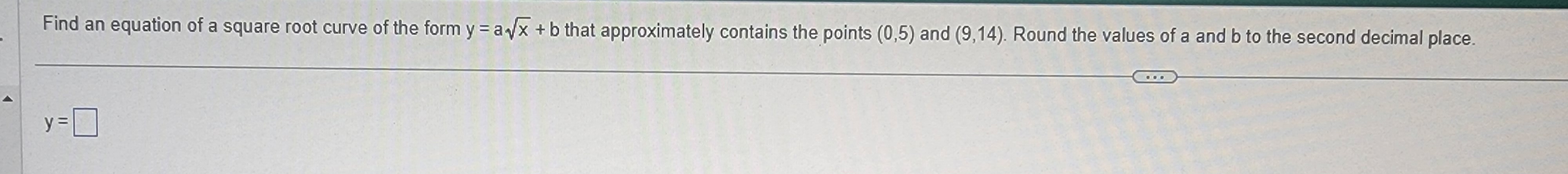 Solved Find an equation of a square root curve of the form | Chegg.com