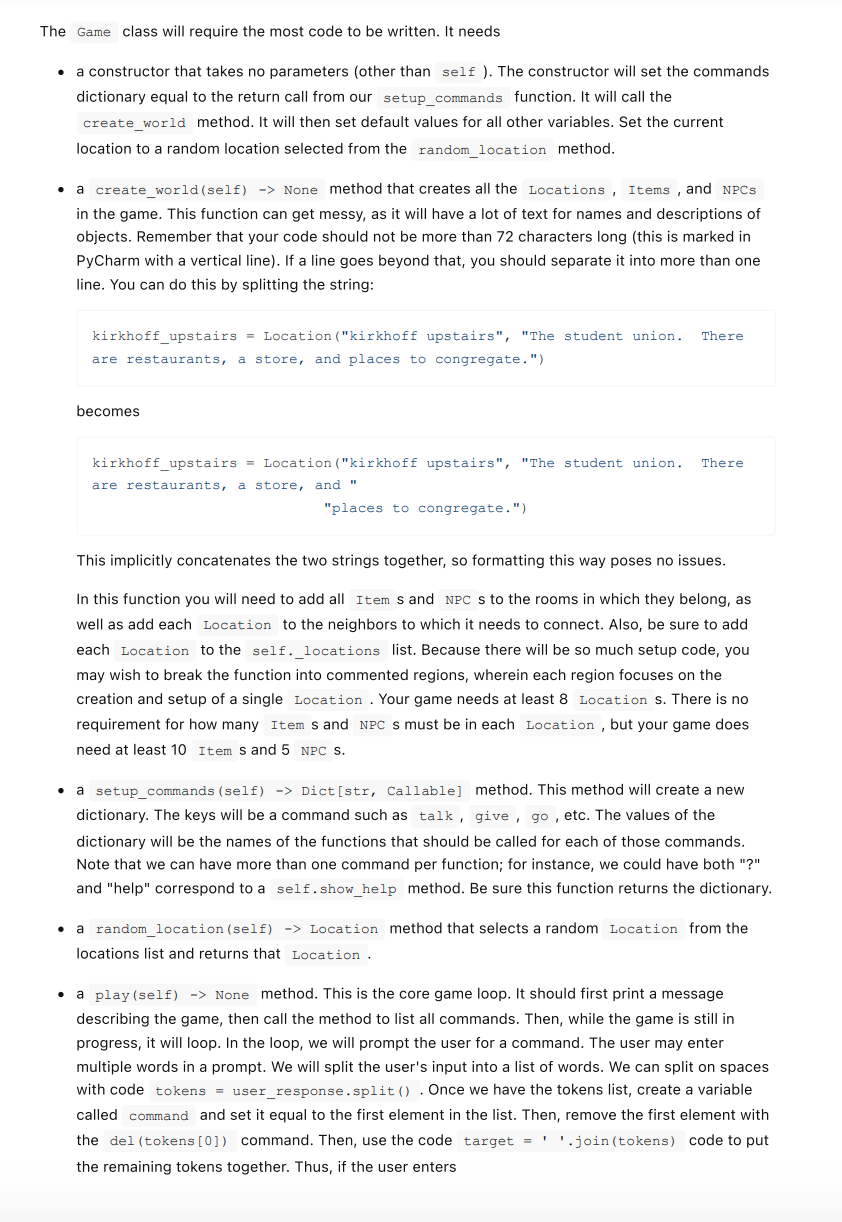 Solved Make sure this is all in python. I need a Zork like | Chegg.com