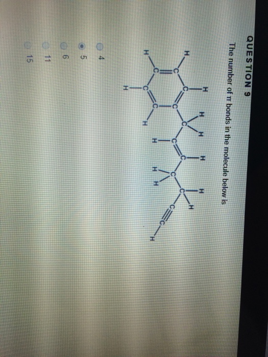 Solved The number of TT bonds in the molecule below is 4 5 | Chegg.com