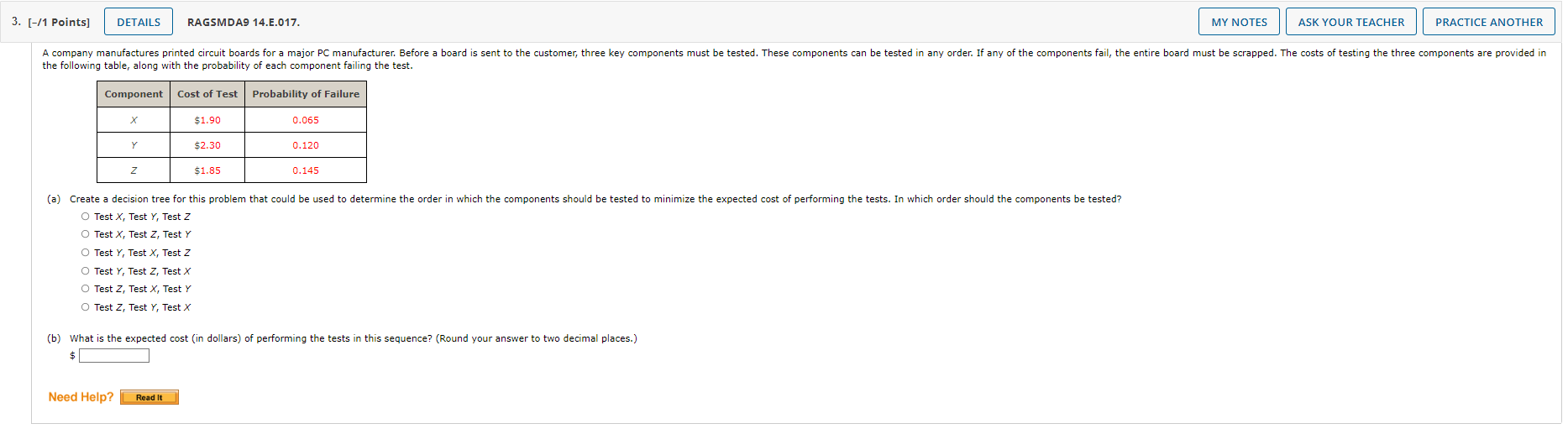 Solved 3. [-/1 Points) DETAILS RAGSMDA9 14.E.017. MY NOTES | Chegg.com