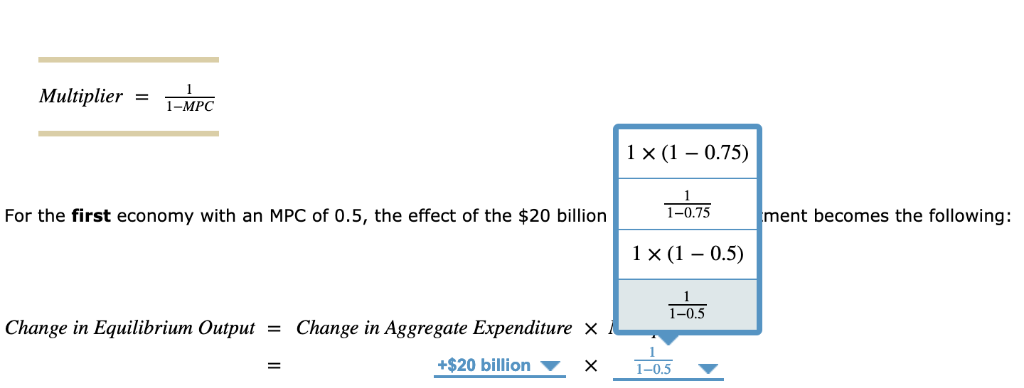 Solved In the first economy (with MPC-0.5), the $20 billion | Chegg.com