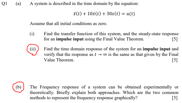 Solved For Q1.a) part i - my answer was a steady state | Chegg.com