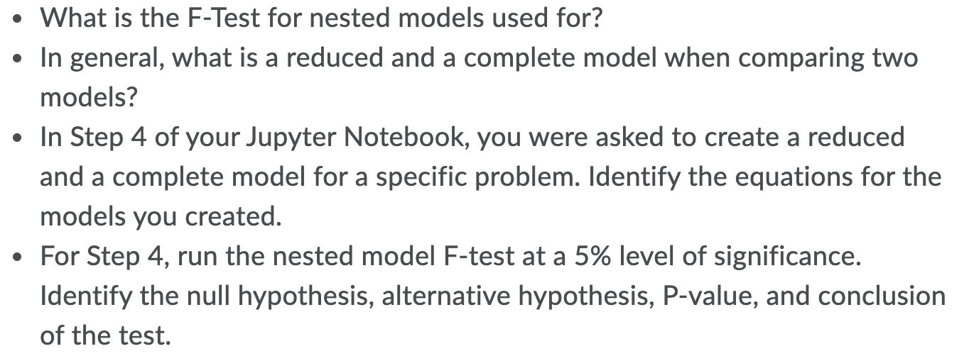 What Is The F Test For Nested Models Used For In