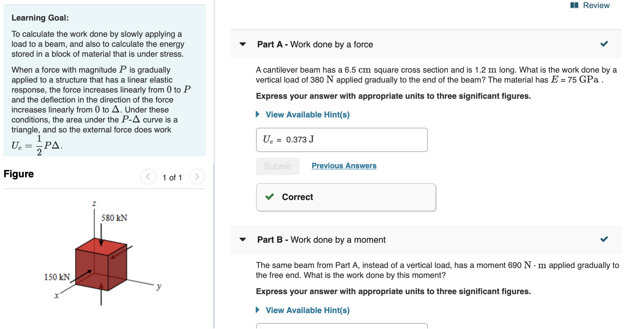 Solved Review Part A - Work done by a force Learning Goal: | Chegg.com